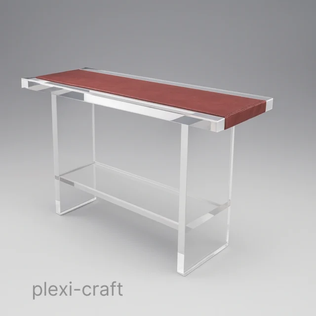 Textured Leather Wrap Console Table for any space
