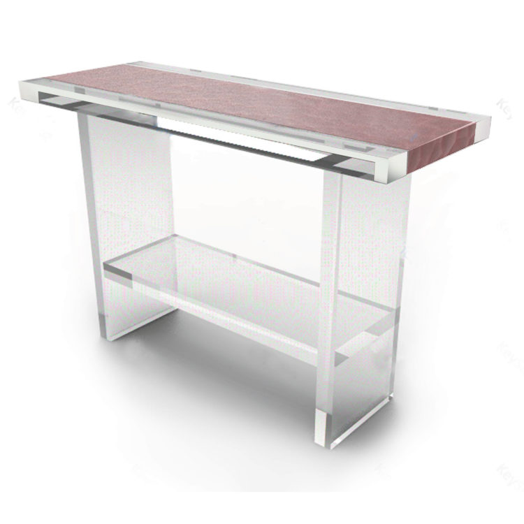 Plexi-Craft Lucite Clear Acrylic Console Tables for Entryway and Hallways