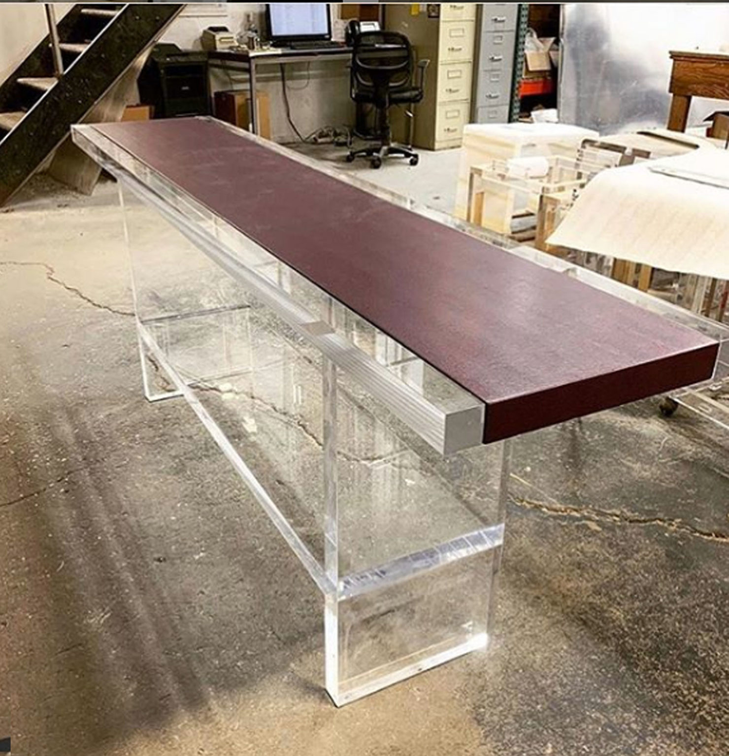 Textured Leather Wrap Console Table for any space