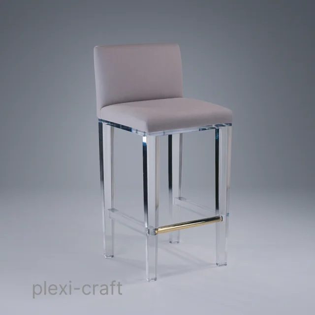Chelsea Bar Stool | Low-Back Acrylic Bar Seating by Plexi-Craft