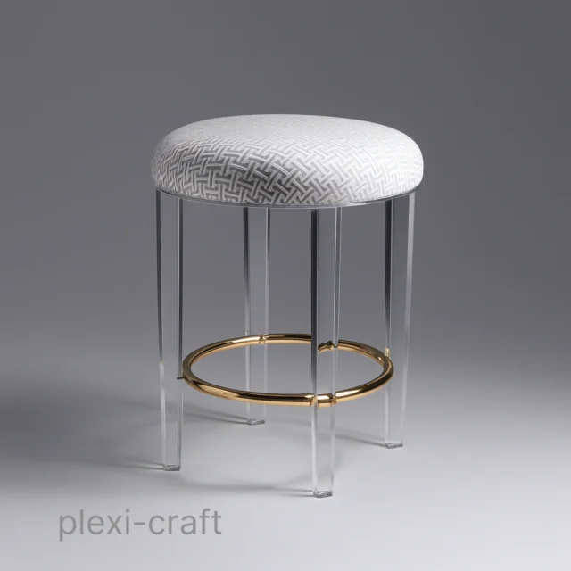 Round Chelsea Bar Stool | Acrylic Counter Stool with Cushion