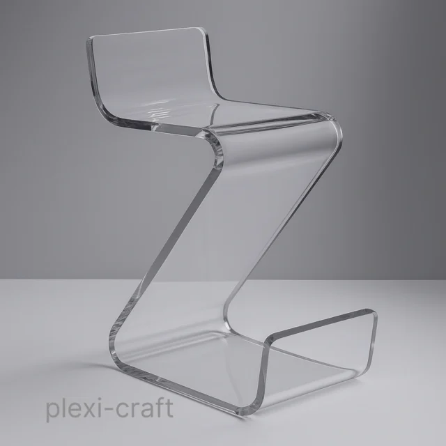 Z Acrylic Bar Stool | Clear Lucite Counter Stool by Plexi-Craft