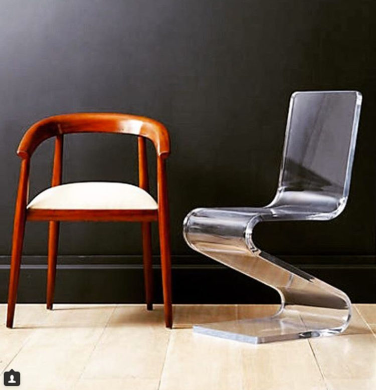 Beveled Z Chair | Iconic Lucite Accent Chair by Plexi-Craft