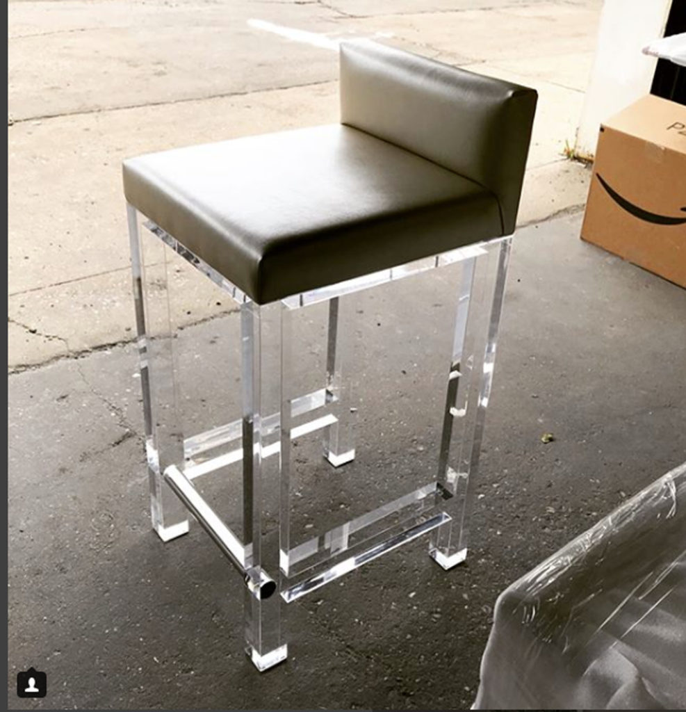Chelsea Bar Stool | Low-Back Acrylic Bar Seating by Plexi-Craft