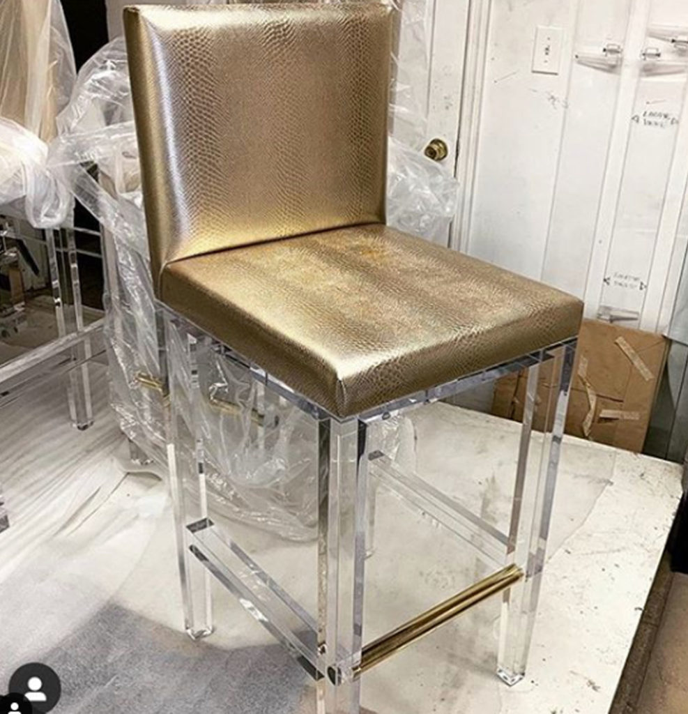 Chelsea Bar Stool | Low-Back Acrylic Bar Seating by Plexi-Craft