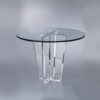 Axis Acrylic Dining Table | Round Glass & Lucite Base by Plexi-Craft