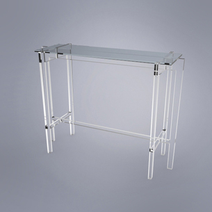 Leather Wrap Slab Console Table - Plexi-Craft Signature Collection