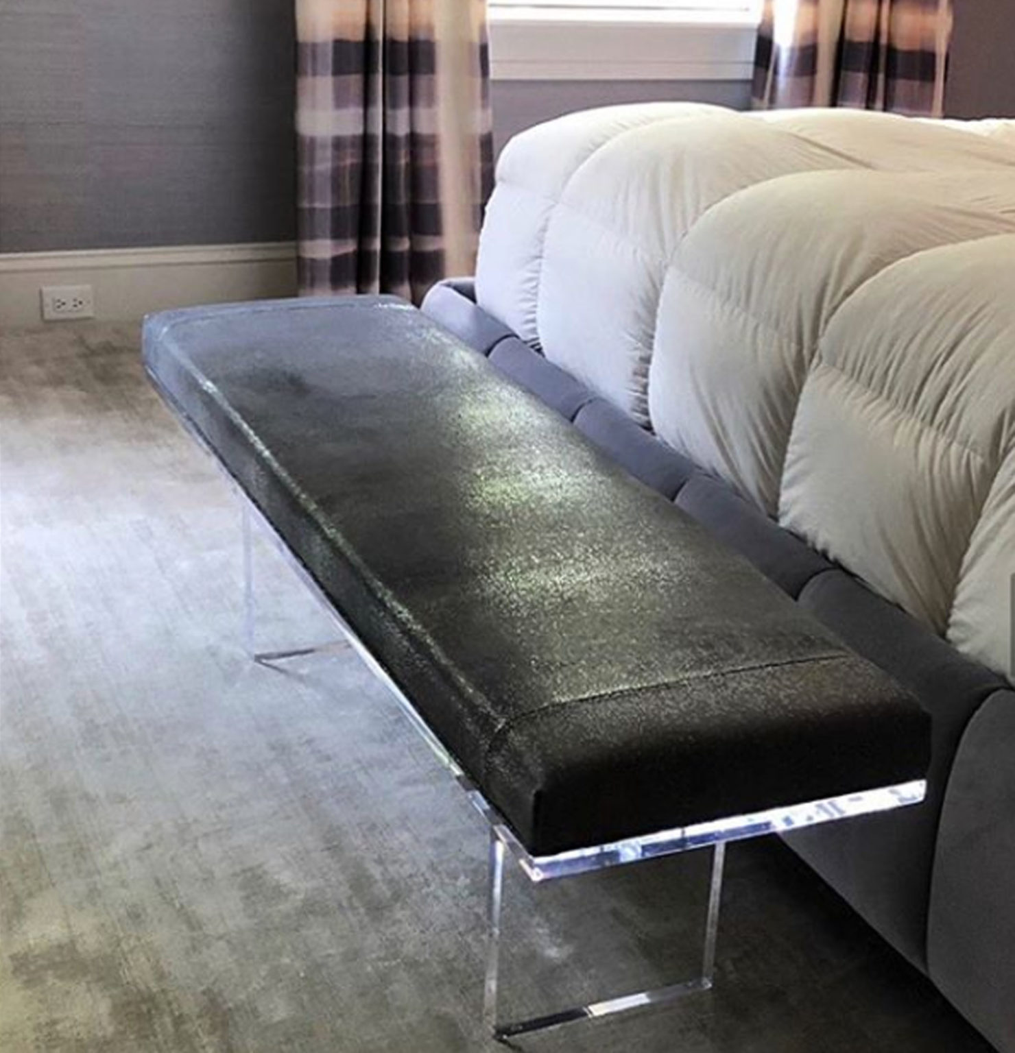 Buy Acrylic Shinto Bench | Modern Bench for Living Room and Bedroom