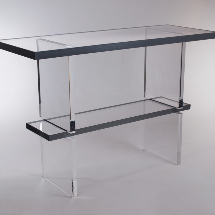 Plexi-Craft Lucite Clear Acrylic Console Tables for Entryway and Hallways