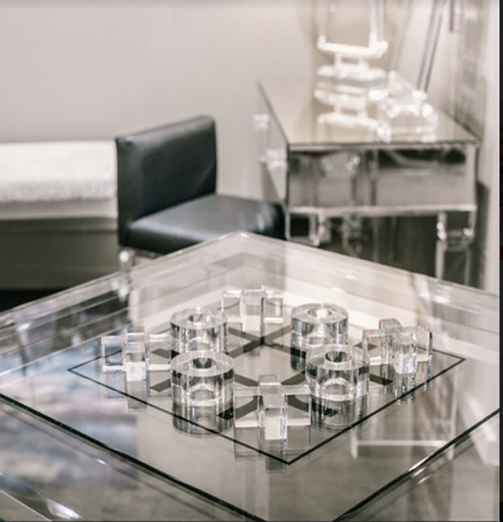 Iceland Game Table | Clear Acrylic Chess Table by Plexi-Craft
