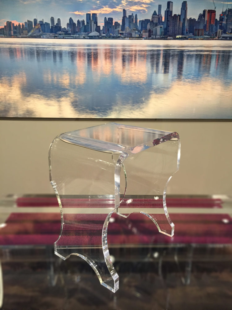 Brooklyn Bench | Clear Acrylic Vanity Bench by Plexi-Craft