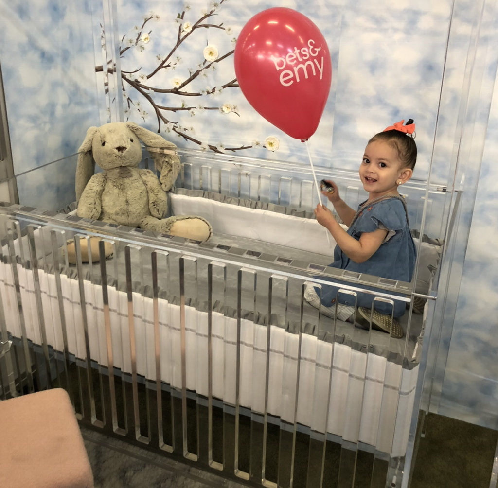 Sweet Dreams Crib with Canopy | Custom Acrylic Baby Crib