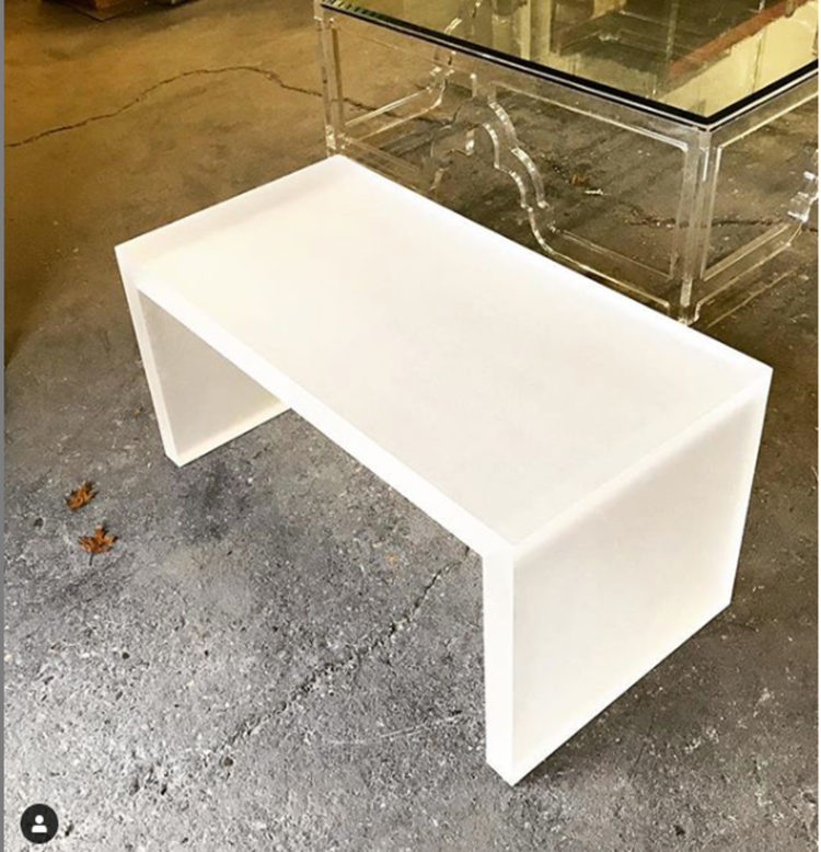Frozen Slab Coffee Table | Ice-like Frosted Acrylic by Plexi-Craft
